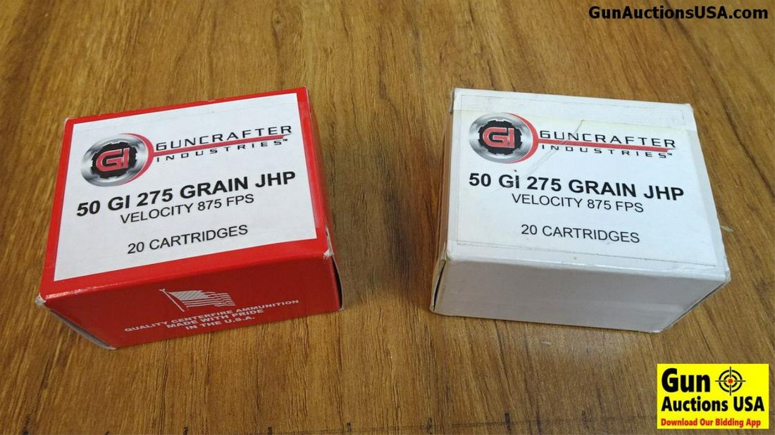 GI, GUNCRAFTER 50 GI Ammo. 40 Rounds of 275 Grain JHP, - Apr 19, 2020 ...