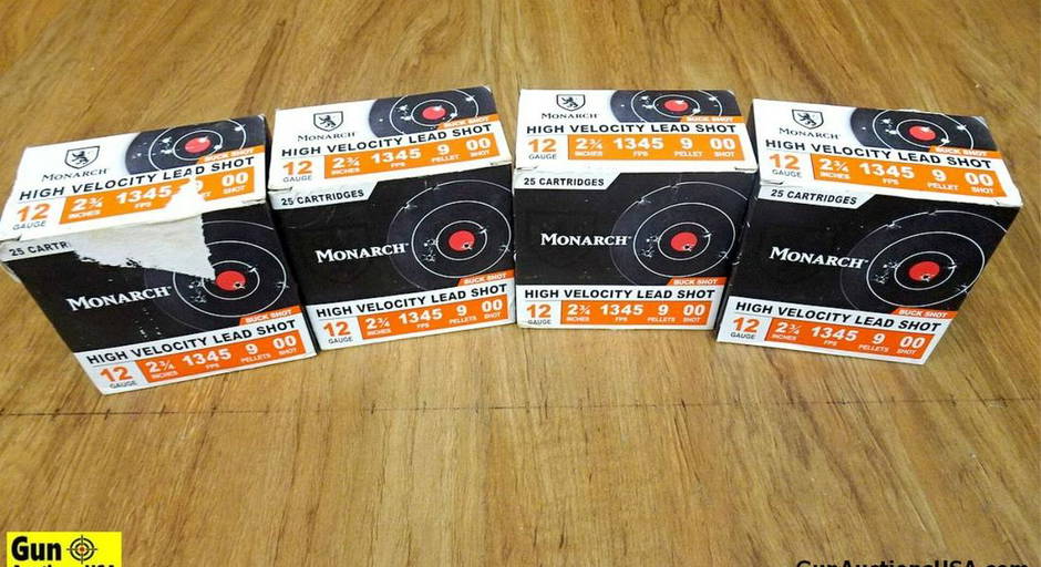 Monarch 12 Ga. Ammo. 100 Rounds of 00 Buck, 9 Pellet. . - Jan 30, 2022 ...
