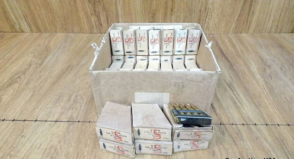 Military Surplus 8mmx56r German Proof Marks Ammo. 340 Rounds On ...