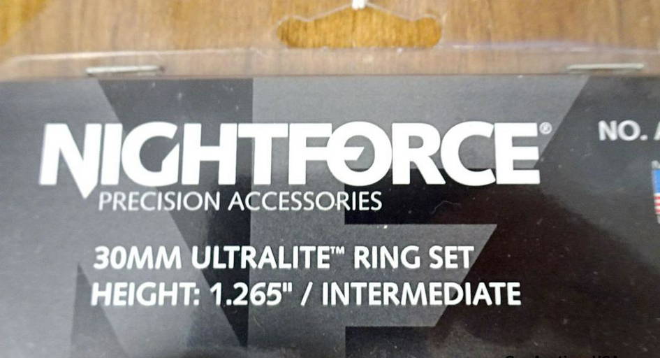 NIGHTFORCE A108 Ring Set. Like New. 30 MM Ultralight Ring Set. Height ...