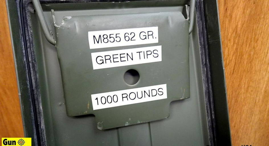 Lake City M855 5.56x45 Ammo. 1000 Rds., Green Tip, 62 Gr. All In A ...