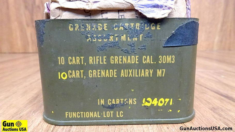 U.s. Military Surplus .30 M3 Vintage Cartridges. Opened U.s. M7 Grenade ...
