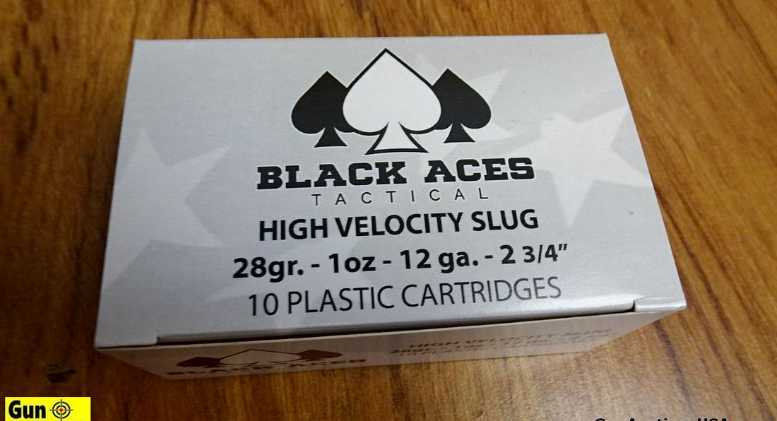 Black Aces 12 Ga. Ammo. 100 Rounds Of 2 3/4", 1oz. High Velocity Slugs ...