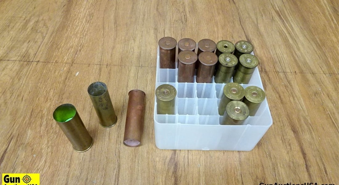 12 Ga. Rare Shells. Good Condition. Lot Of 16; Vintage, 12 Ga. Brass ...