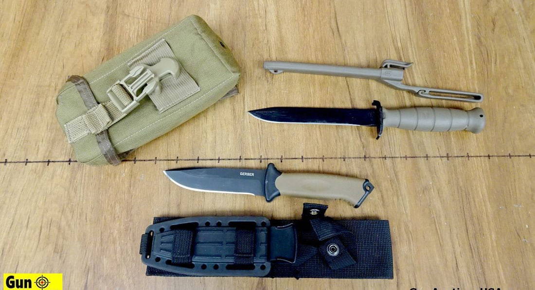 Gerber, Glock, Etc. Knives, Pouch. Excellent Condition. Lot Of 3; Two ...