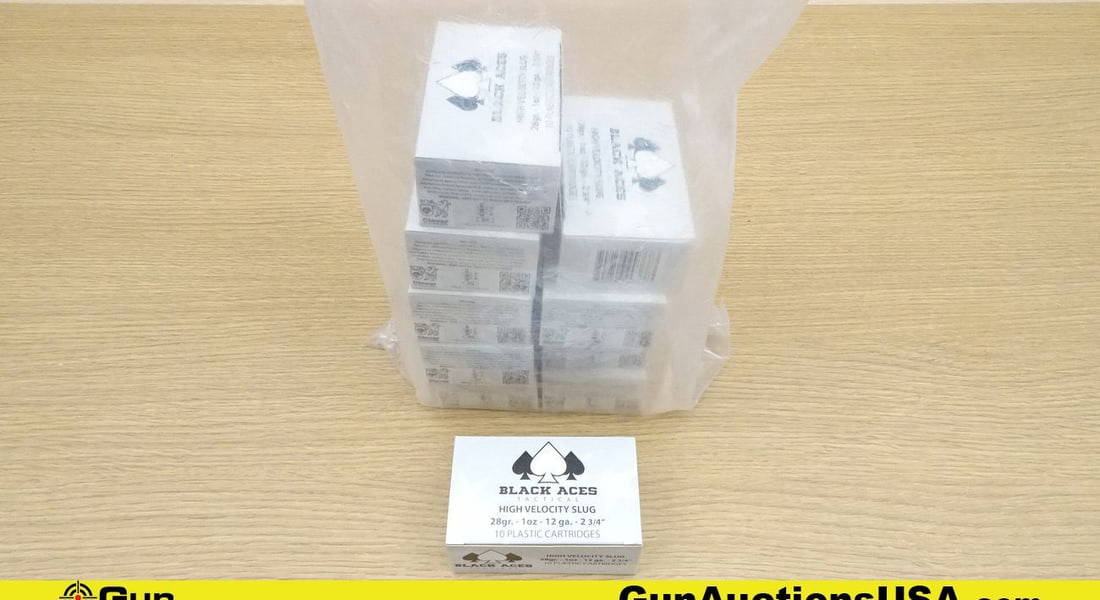 Black Aces 12 Ga. High Velocity Slug Ammo. 100 Rds. 1 Oz. 28 Gr, 2 3/4 ...