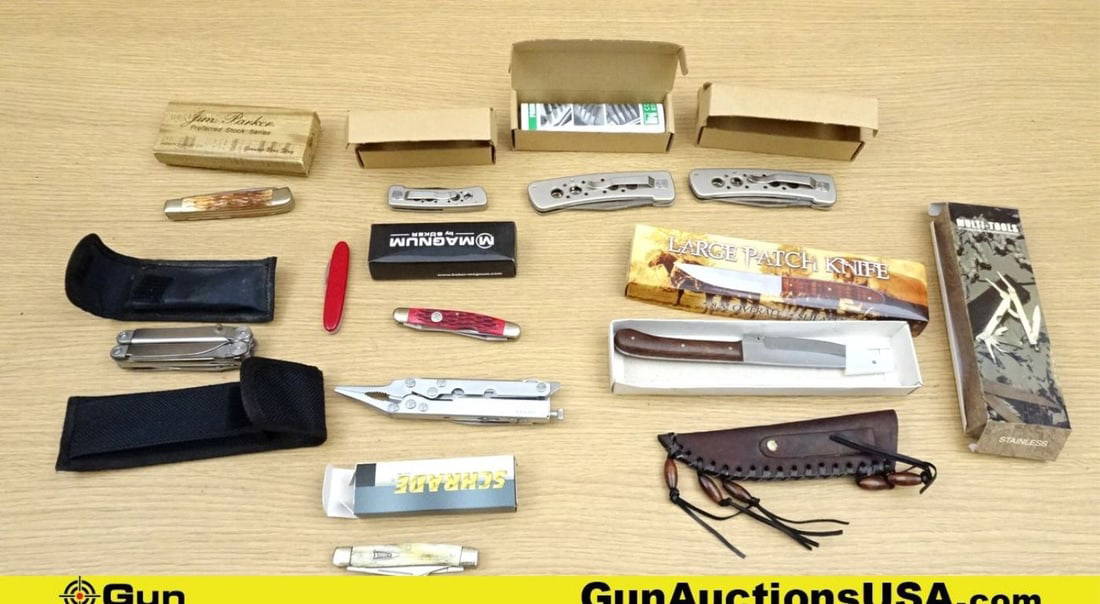 Crkt, Boker, Schrade, Etc. Knives. Like New. Lot Of 10; Assorted Knives In Original Boxes ...