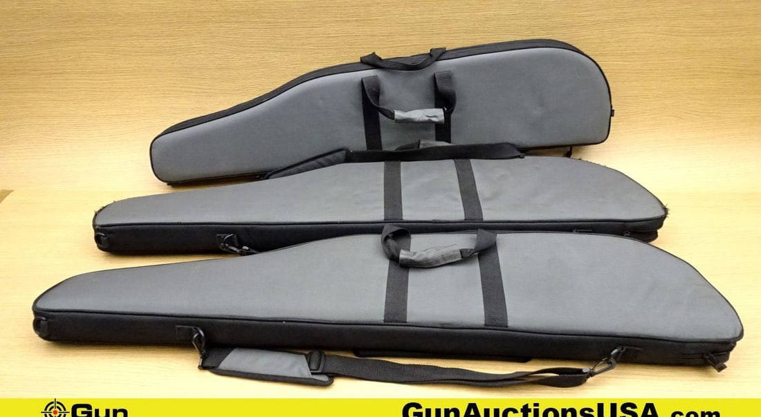 Midway Gun Cases. Very Good . Lot Of 3- Black Padded Long Gun Cases. 1 ...