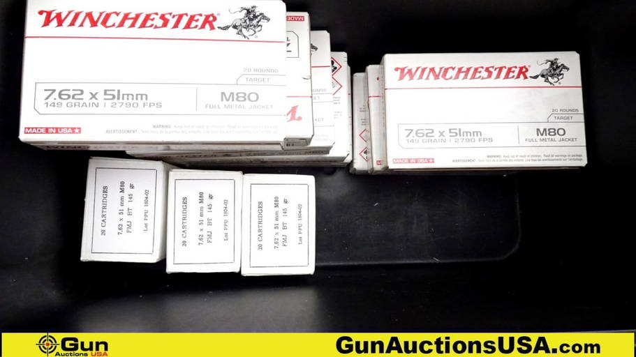 Winchester, Ppu .308 Ammo. 220 Rds, 60 Rds Of Ppu And 160 Rds Of ...