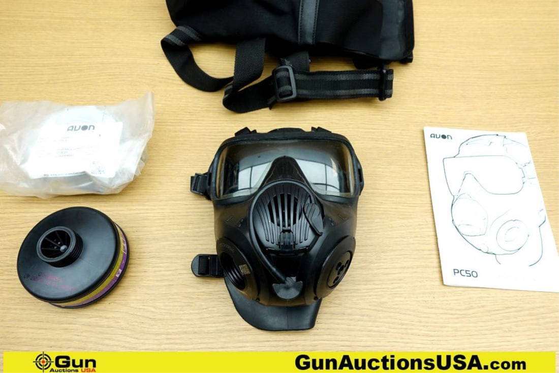 Avon Pc50 Gas Mask. Very Good. Lot Of 4; Full Face Gas Mask, Drop Leg ...
