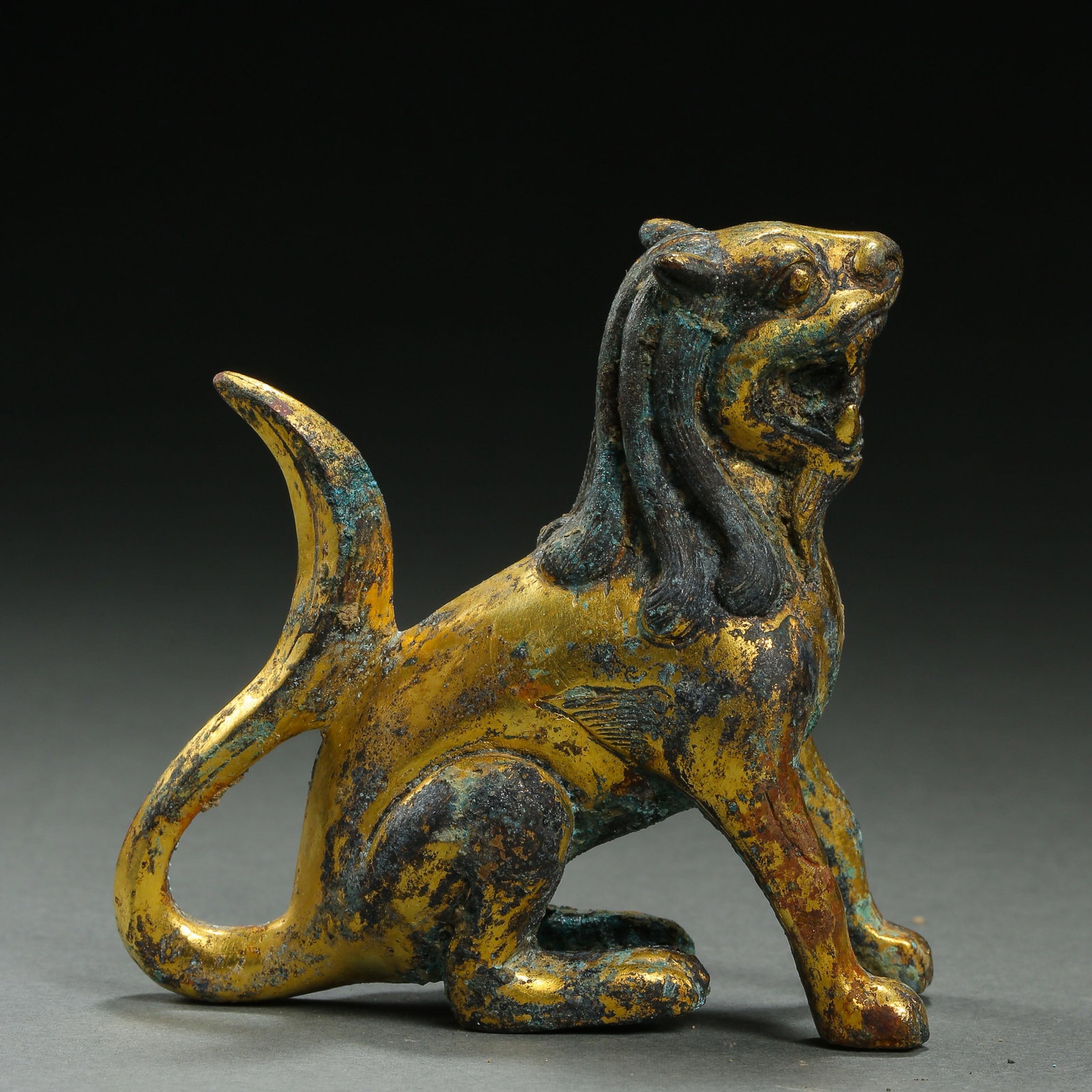 Gilt Bronze Beast, Han Dynasty, China