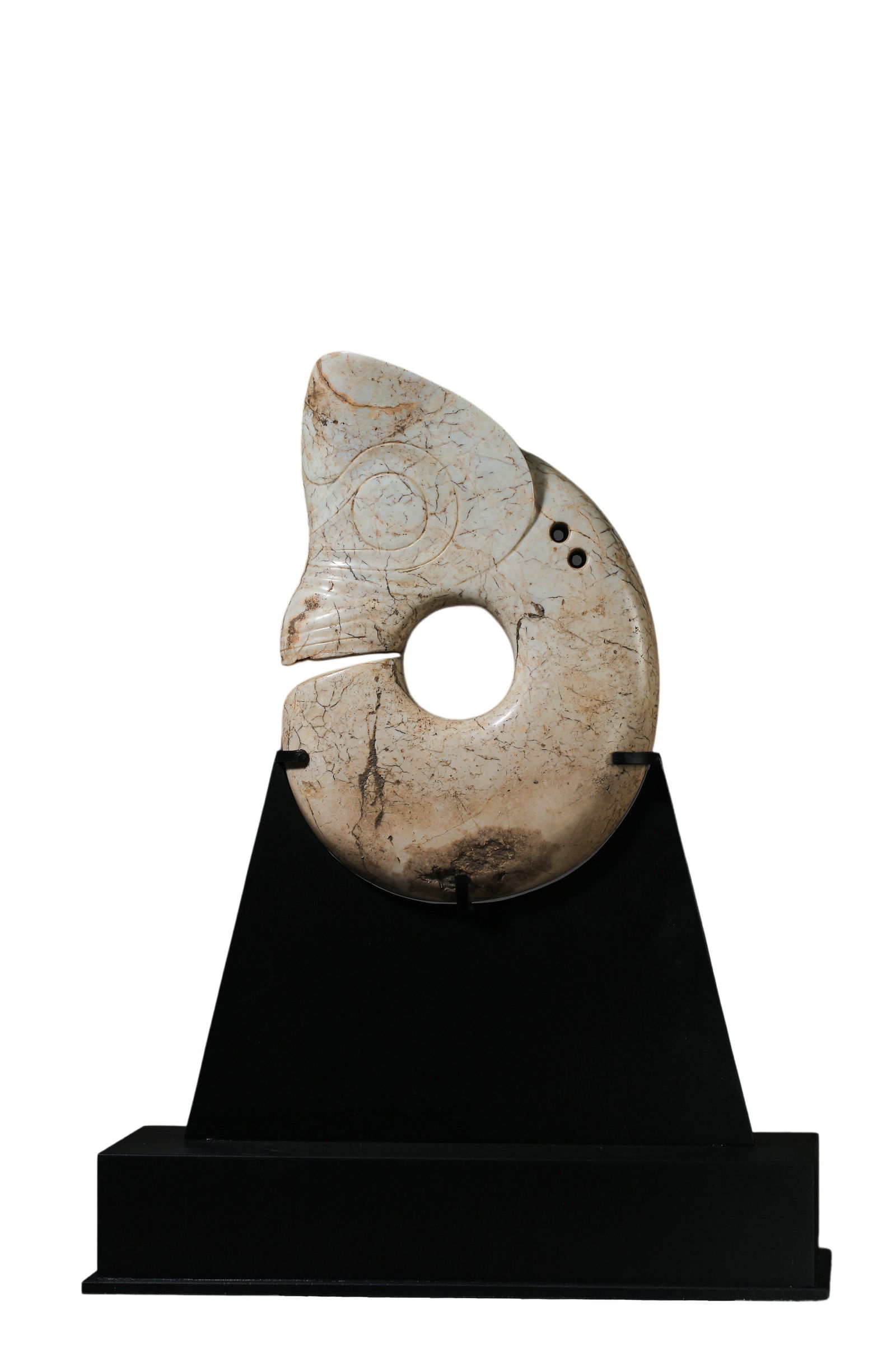 Neolithic, Hongshan Culture Chicken Bone White Jade Pig Dragon Auction