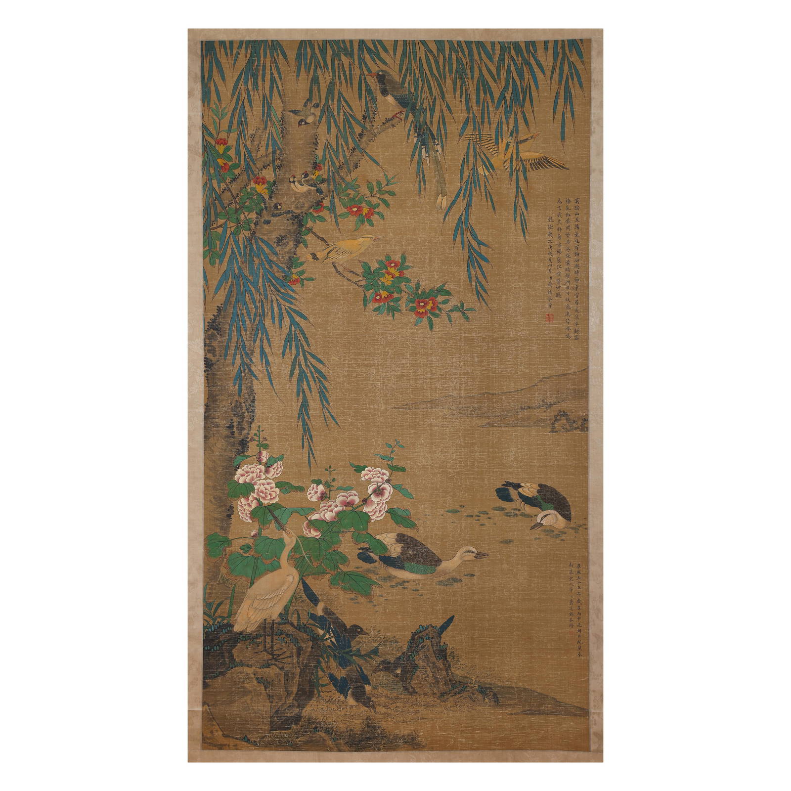 Chinese Painting "flowers And Birds" By Jiang Tingxi (1669-1732) Auction