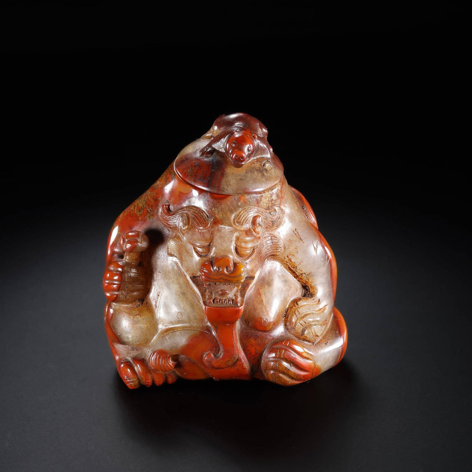 1-3 Centuries Red Bear Inkstone, Warring States Auction