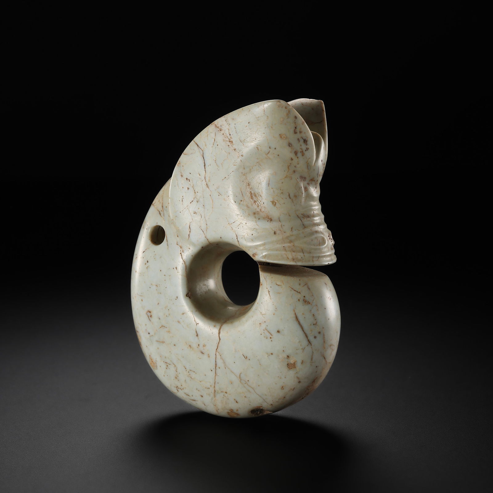 Neolithic Period Hongshan Culture Chicken Bone White Jade Pig Dragon ...