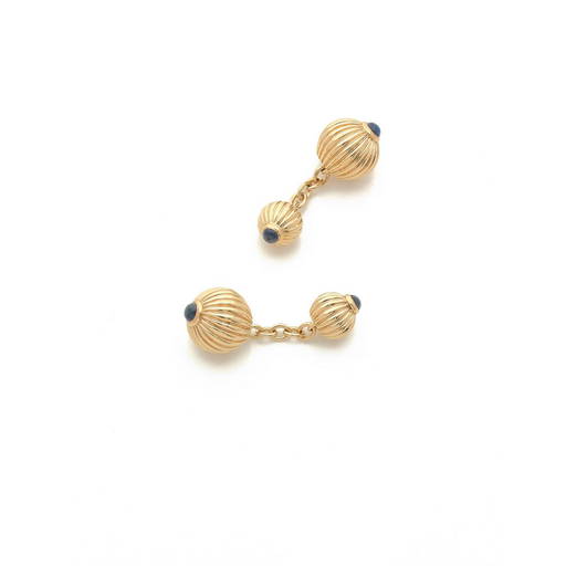 Cartier Pair Of Cufflinks In 18k Yellow Gold (750‰) In The Shape Of ...