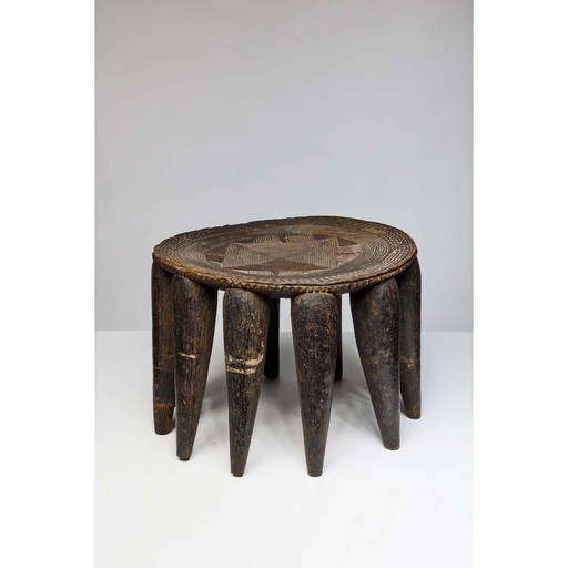 Nupé Stool Nigeria Wood Early 20th Century H 27 X D 36 Cm