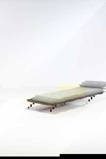 Ƒ Sergio Rodrigues (1927 2014) 'luxor' Daybed Imbuia And Fabric Edited By Oca Model Created