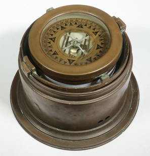 Vintage Merchant Marine Gimbal Mount Ship Compass