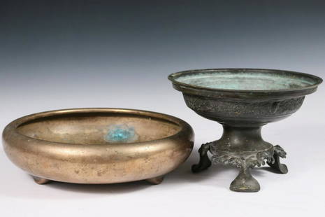 Japanese Bronze Suiban Vessel