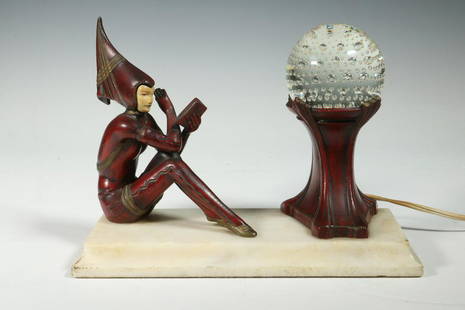 Art Deco J.b. Hirsch Gerdago Pixie Figural Lamp