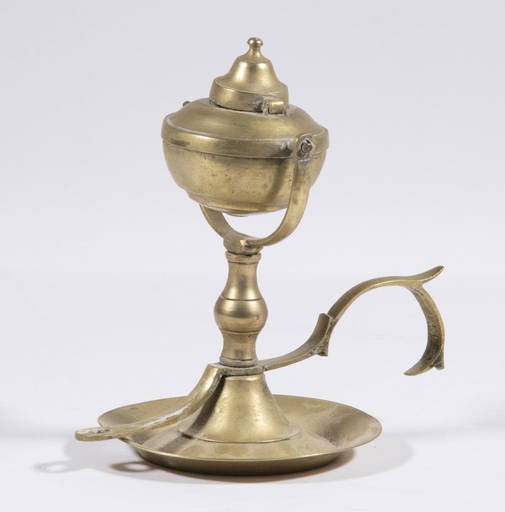 Brass Gimbaled Whale Oil Lamp