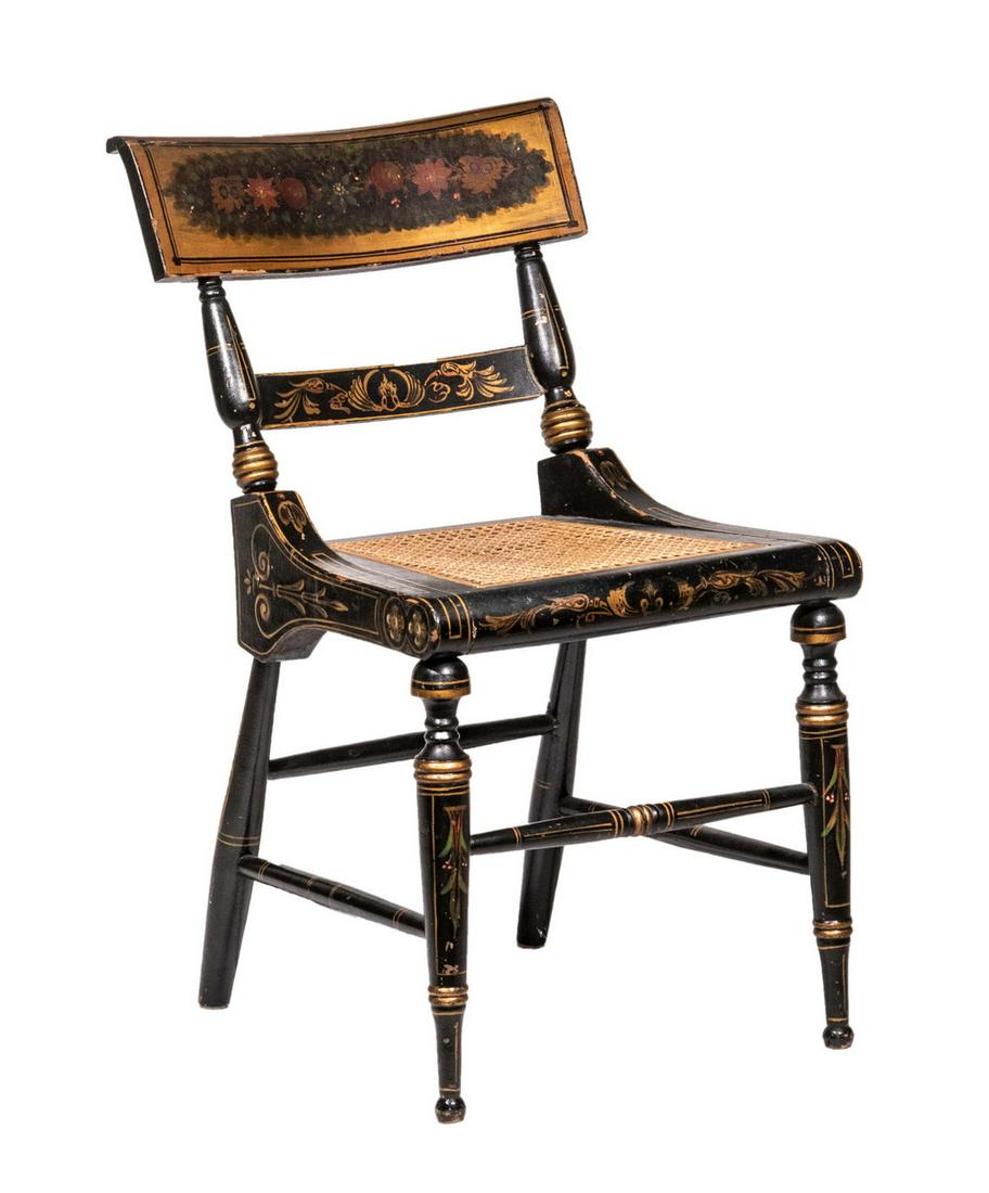 American Empire Painted Side Chair