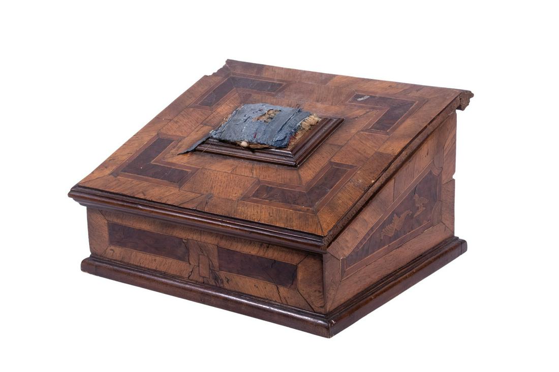 Inlaid Slant Top Sewing Box Auction
