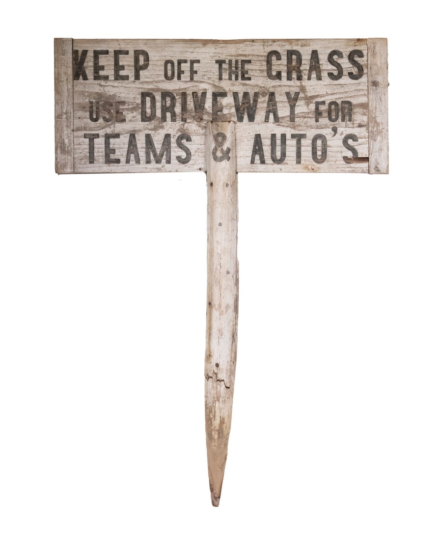 Circa 1910 Maine Automobile Road Rules Sign Auction