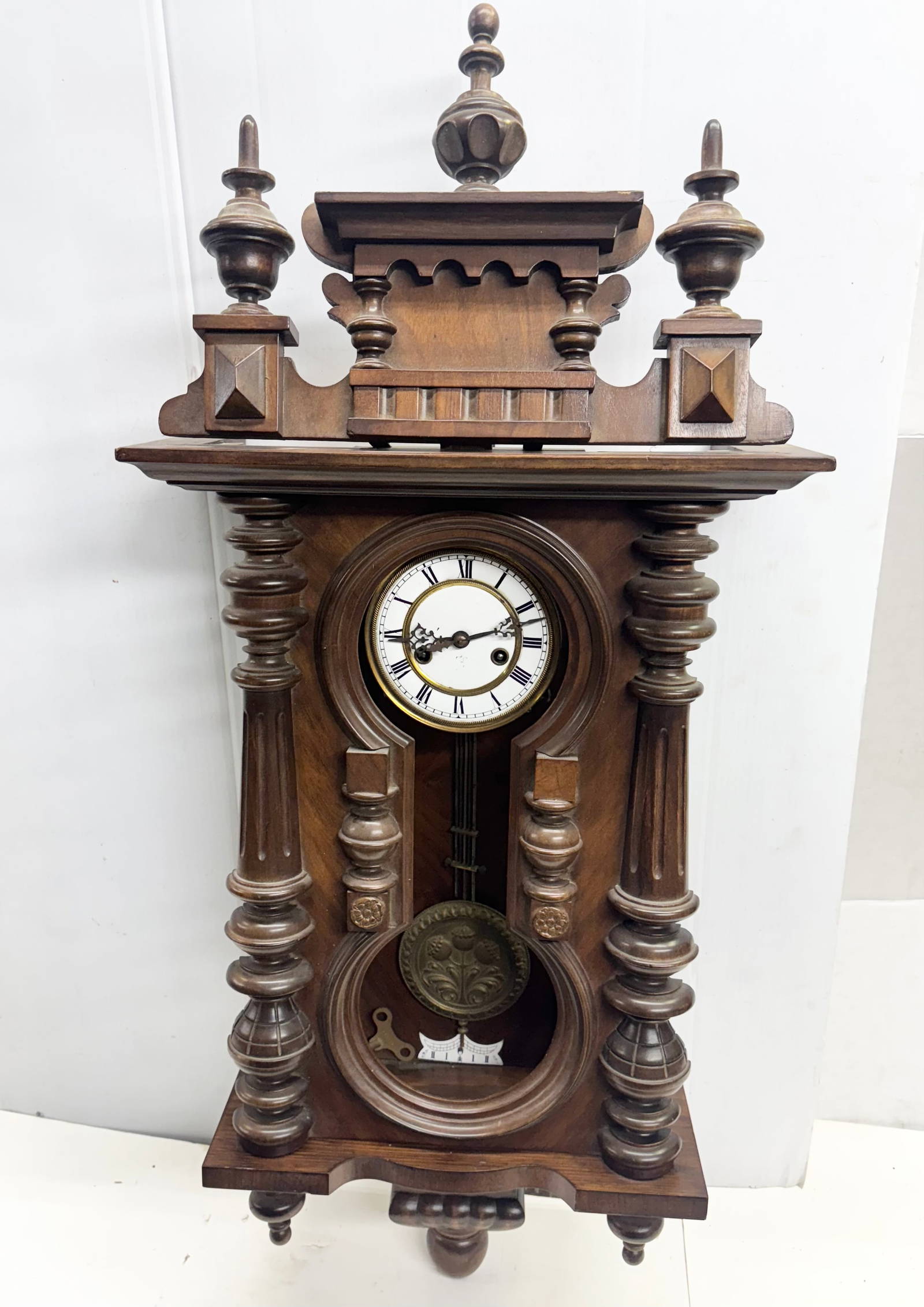 Buy Antique Gingerbread Antique Estate Pendulum Wood Keyhole Wall Clock ...