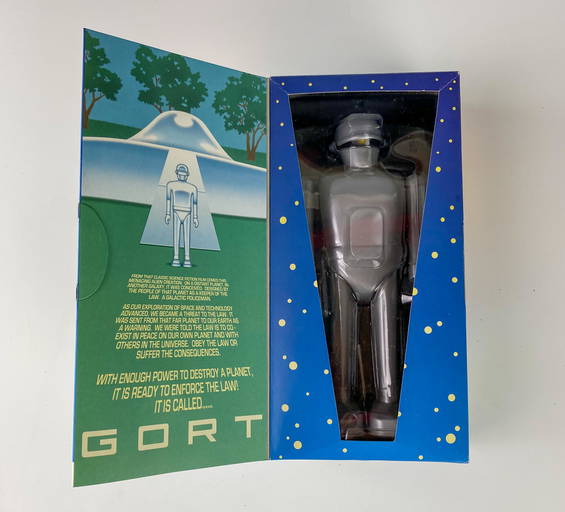 Gort Fictional Alien Tin Toy Wind Up Robot And Box