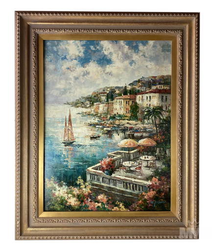J. Pascal Seascape Oil On Canvas Signed Painting