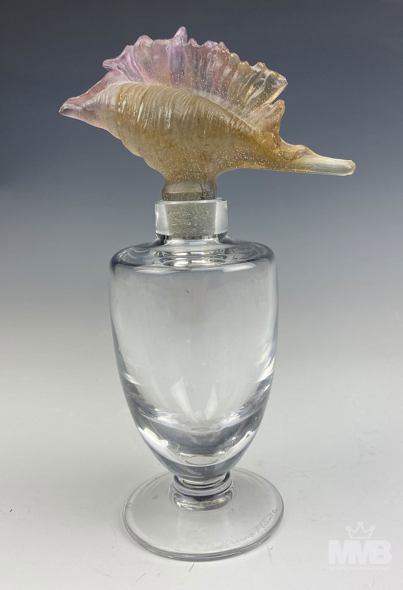 Daum Pate De Verre Seashell Stopper Perfume Bottle