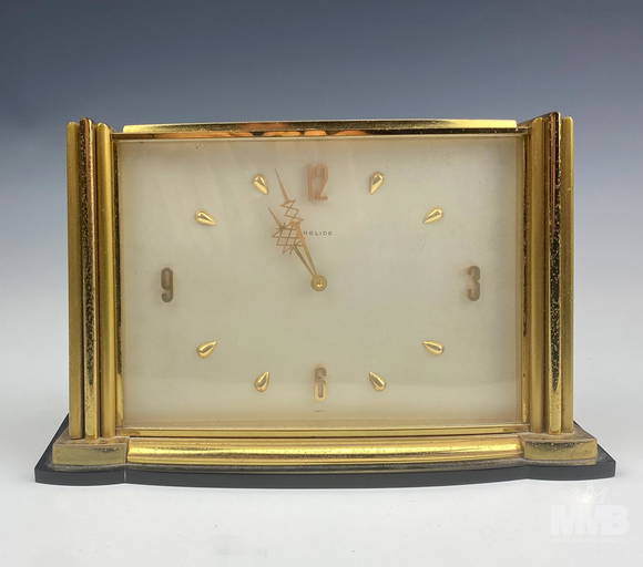 Vintage Relide Gilt Brass Swiss Mantle Desk Clock