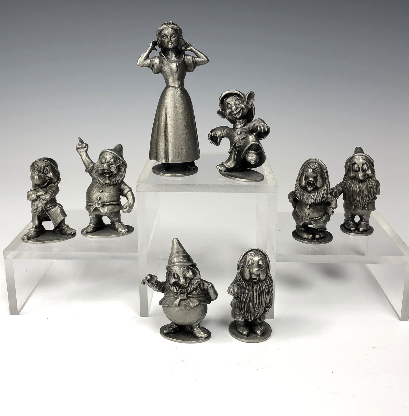 Disney Hudson Pewter Snow White 7 Dwarfs Figurines