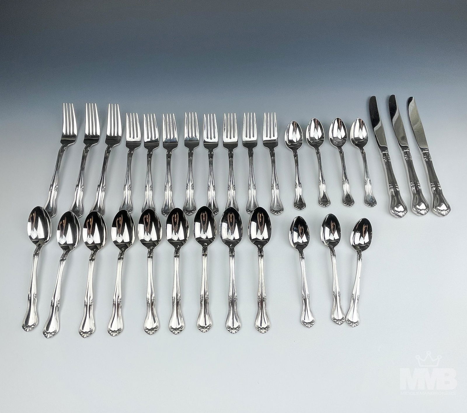 30 Pc Gorham Stainless Steel Valcourt Flatware Set