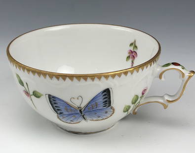 Anna Weatherley Painted Moth Flower Porcelain Cup
