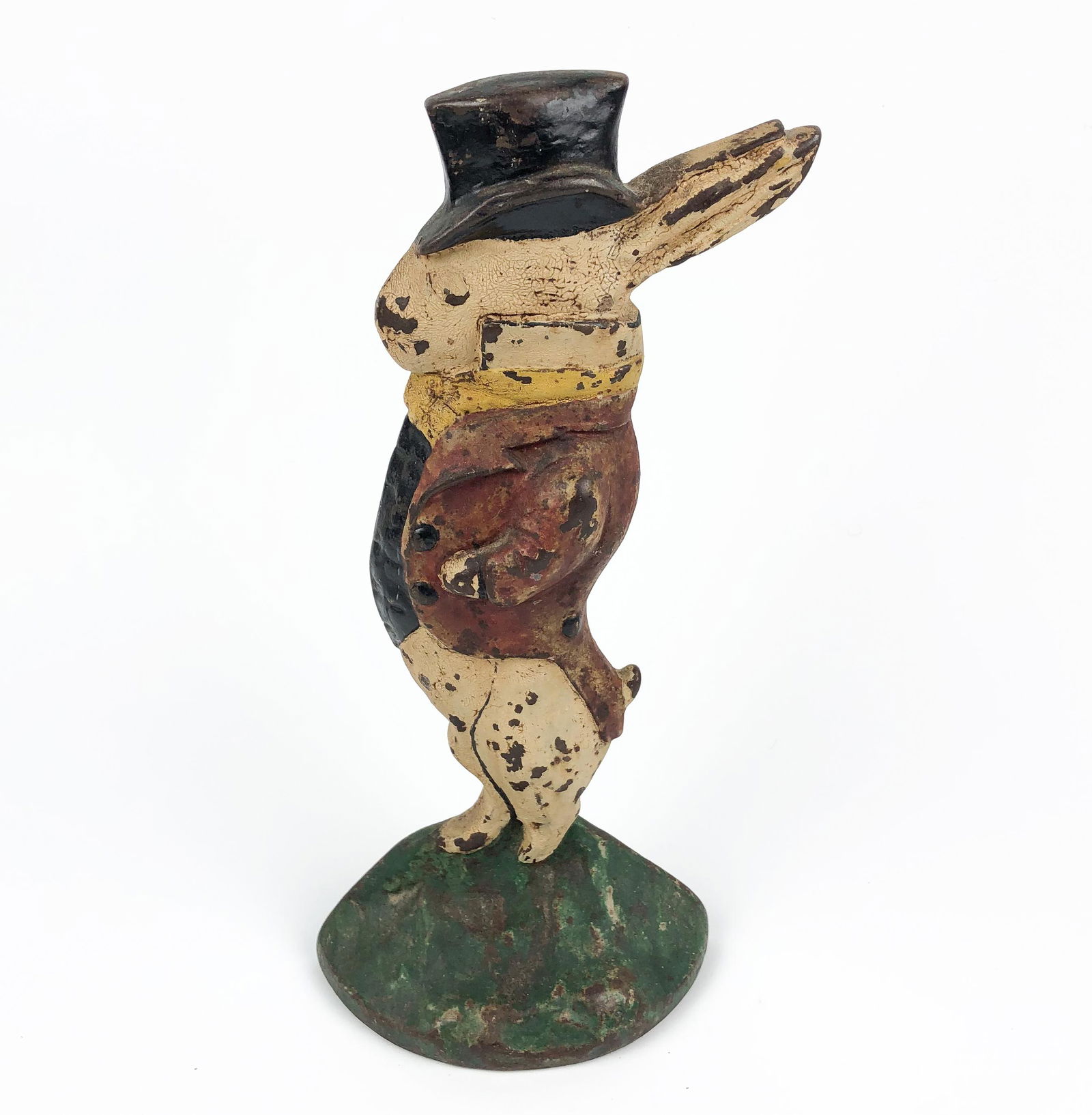 Antique Cast Iron Top Hat Rabbit Figural Doorstop (#0210) on Apr 20 ...