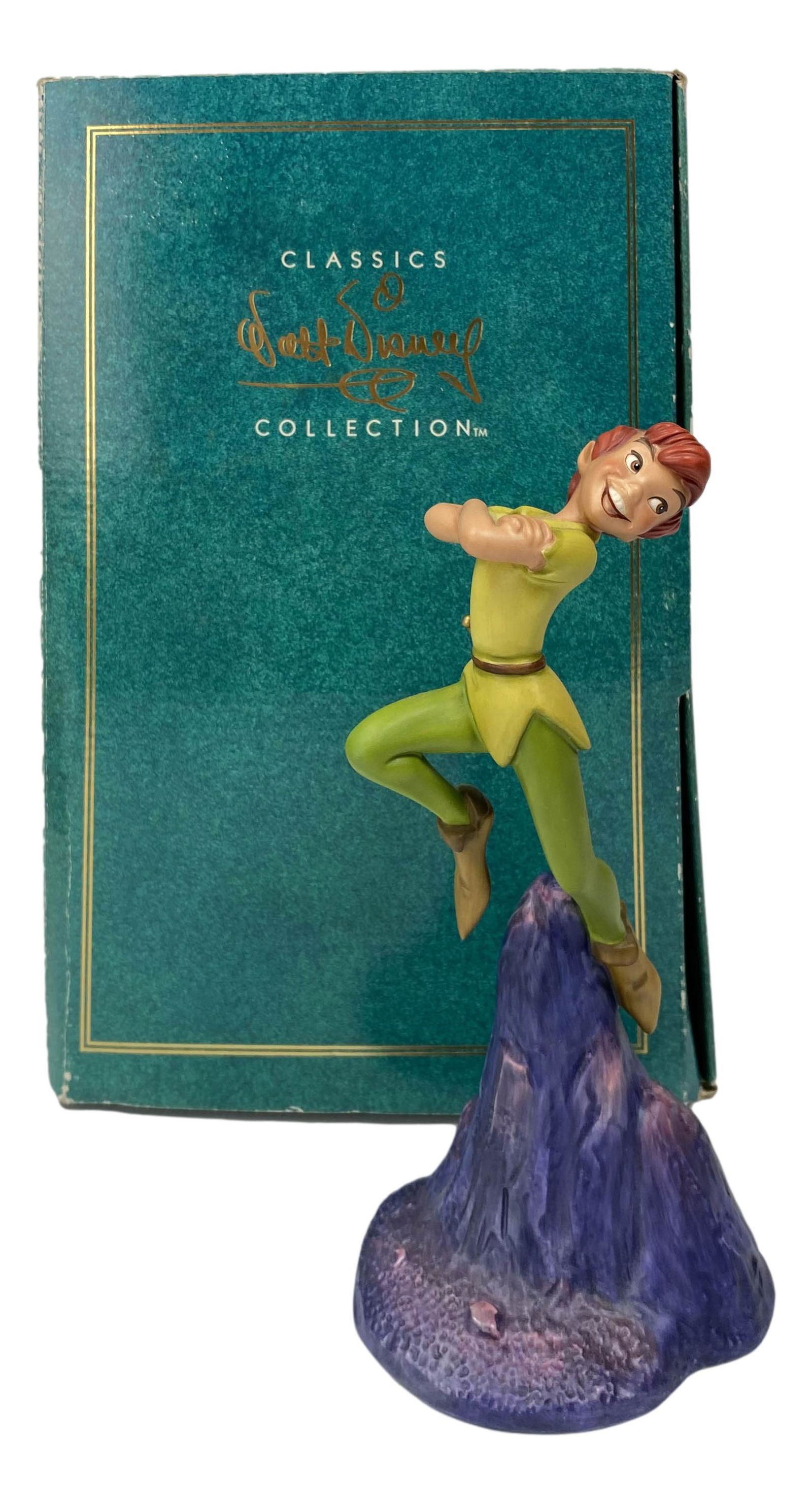 Walt Disney Peter Pan Ceramic Figurine W Box & Coa