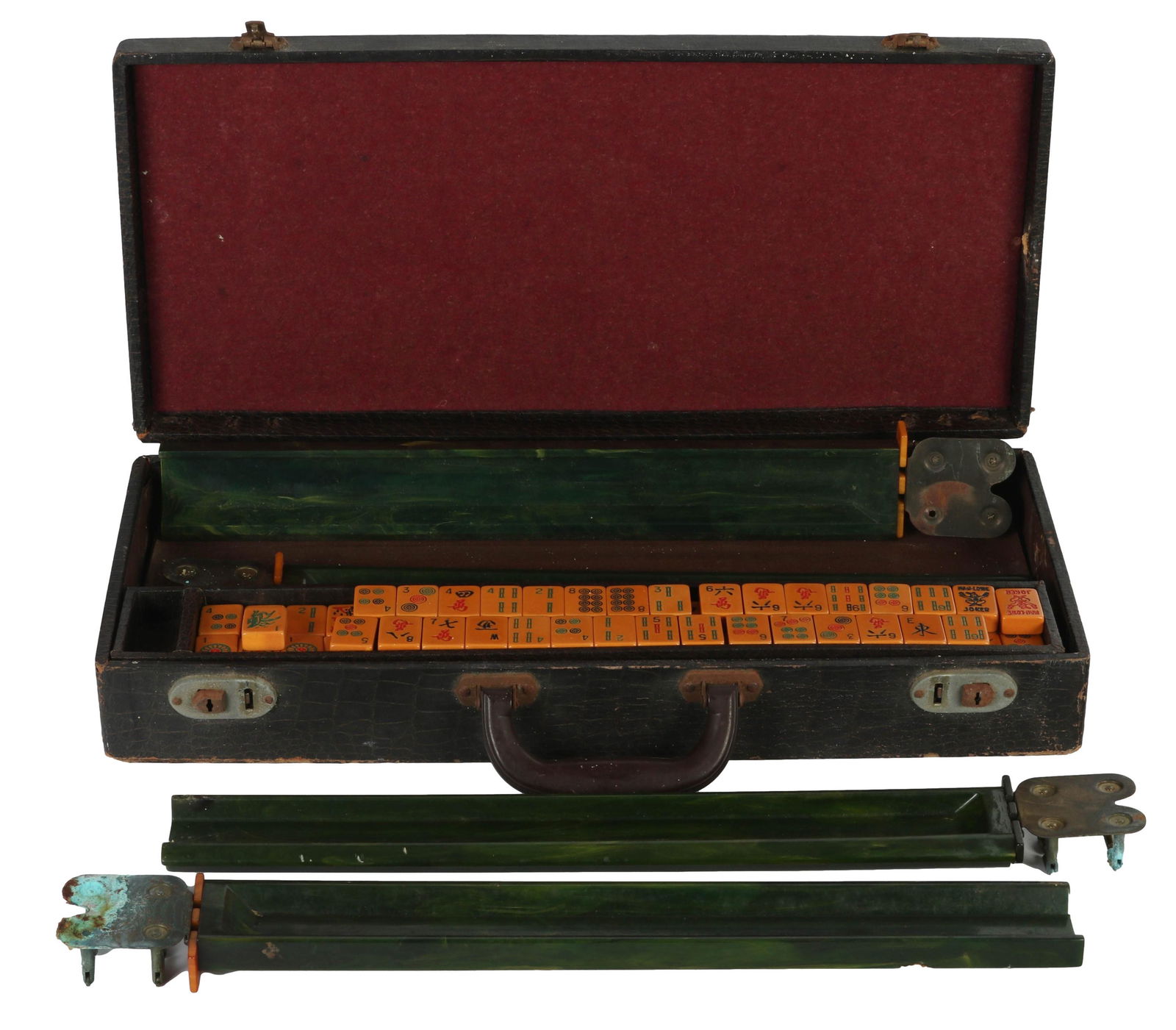 Bakelite 172 Tile Mahjong Set With Racks & Case