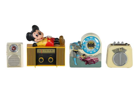 Mickey Mouse Radio Batman Clock Radio 4pc Lot