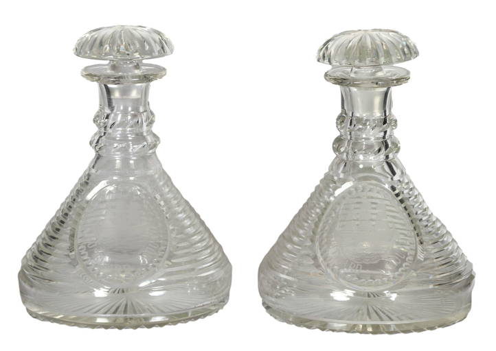 Antique Cut Crystal Alcohol Ship Boat Decanter SET (#0269) on Jan 11 ...