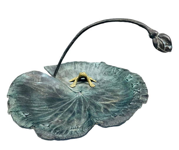 Patinated Bronze w/ Brass Frog Lily Pad Sundial (#0454) on Jan 11, 2023 ...
