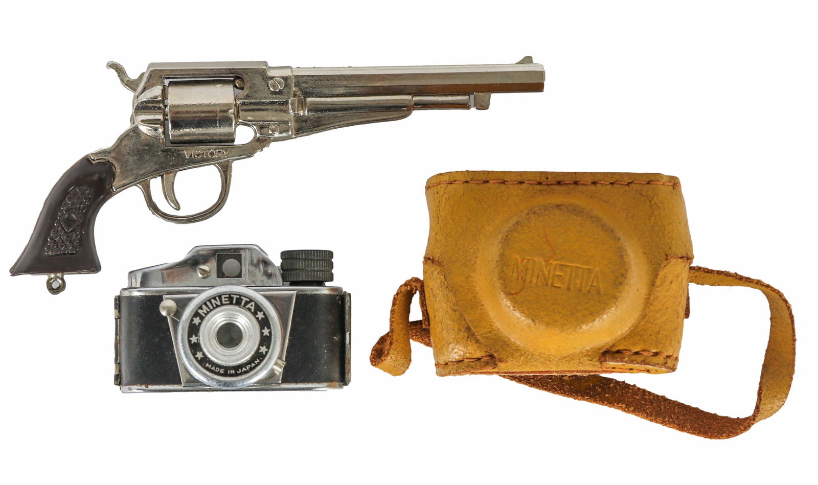 Minetta Mini Toy Spy Camera & Toy Revolver Gun