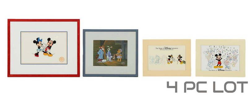 Walt Disney Hand Painted Animation Cel Lot 4pc