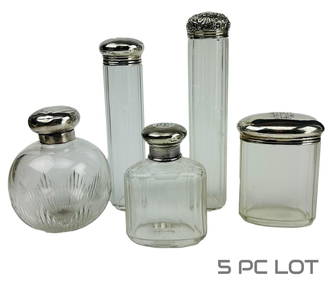 Collection of Four Rare Antique Label Under Glass Back Bar Bottles ...
