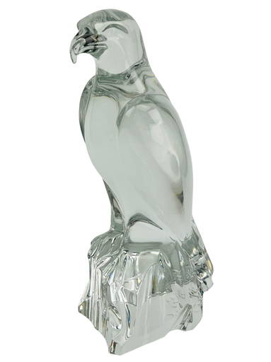 Baccarat Crystal Eagle Falcon Art Glass Sculpture