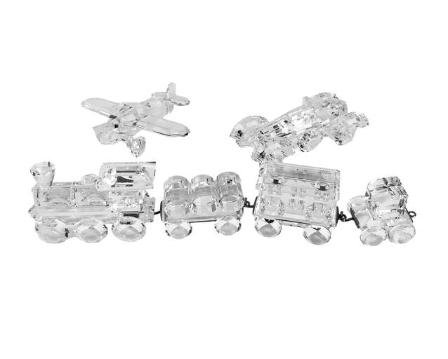 Swarovski Crystal Train Plane Car Figurine 6pc Lot