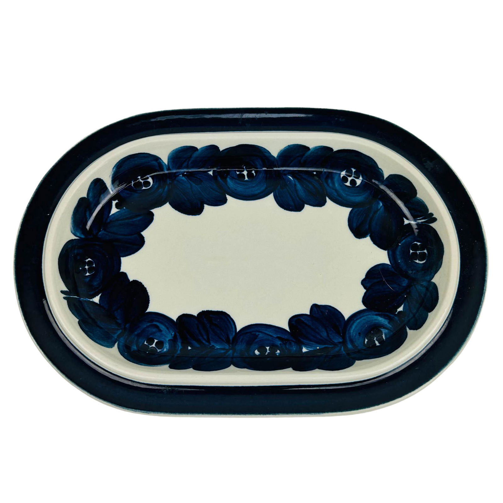 Arabia Finland Stoneware Anemone Blue Serving Tray Auction