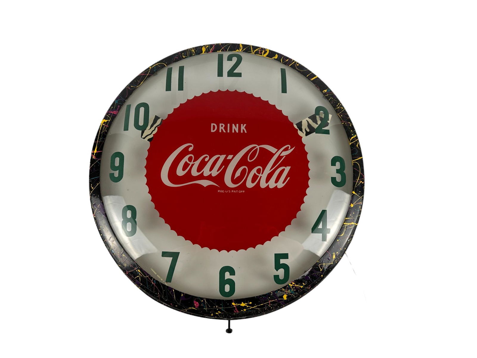 1950's Drink Coca Cola Advertising Wall Clock Sign Auction